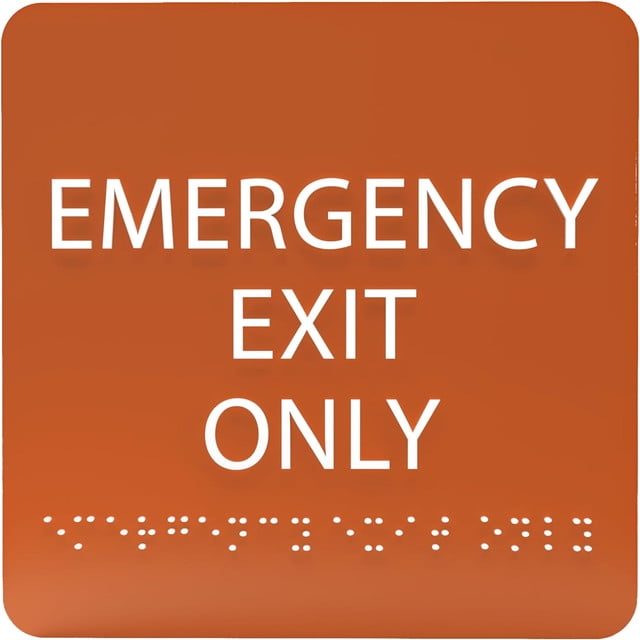 ADA CENTRAL SIGNS - 6" X6" Emergency Exit Only Sign - ADA Compliant ...
