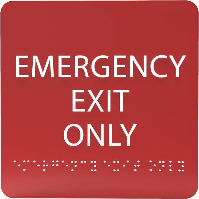 ADA CENTRAL SIGNS - 6" X6" Emergency Exit Only Sign - ADA Compliant ...