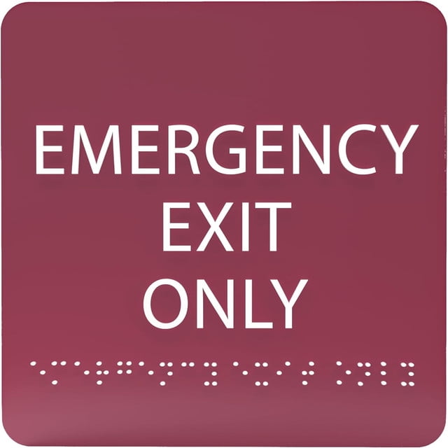 ADA CENTRAL SIGNS - 6" X6" Emergency Exit Only Sign - ADA Compliant ...