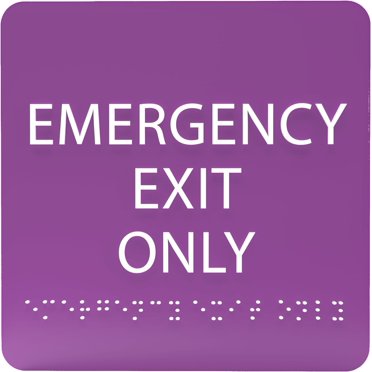 ADA CENTRAL SIGNS - 6" X4" Emergency Exit Only Sign - ADA Compliant ...