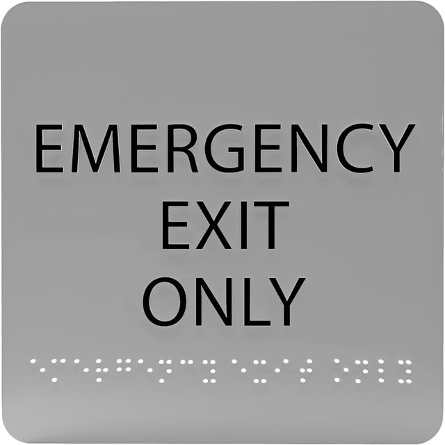 ADA CENTRAL SIGNS - 6" X6" Emergency Exit Only Sign - ADA Compliant ...