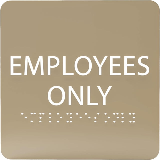 ADA CENTRAL SIGNS - 6" X6" Employees Only Sign - ADA Compliant Tactile ...