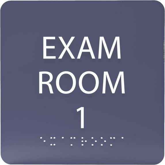 ADA CENTRAL SIGNS - 6" X6" Exam Room 1 Sign - ADA Compliant Tactile ...