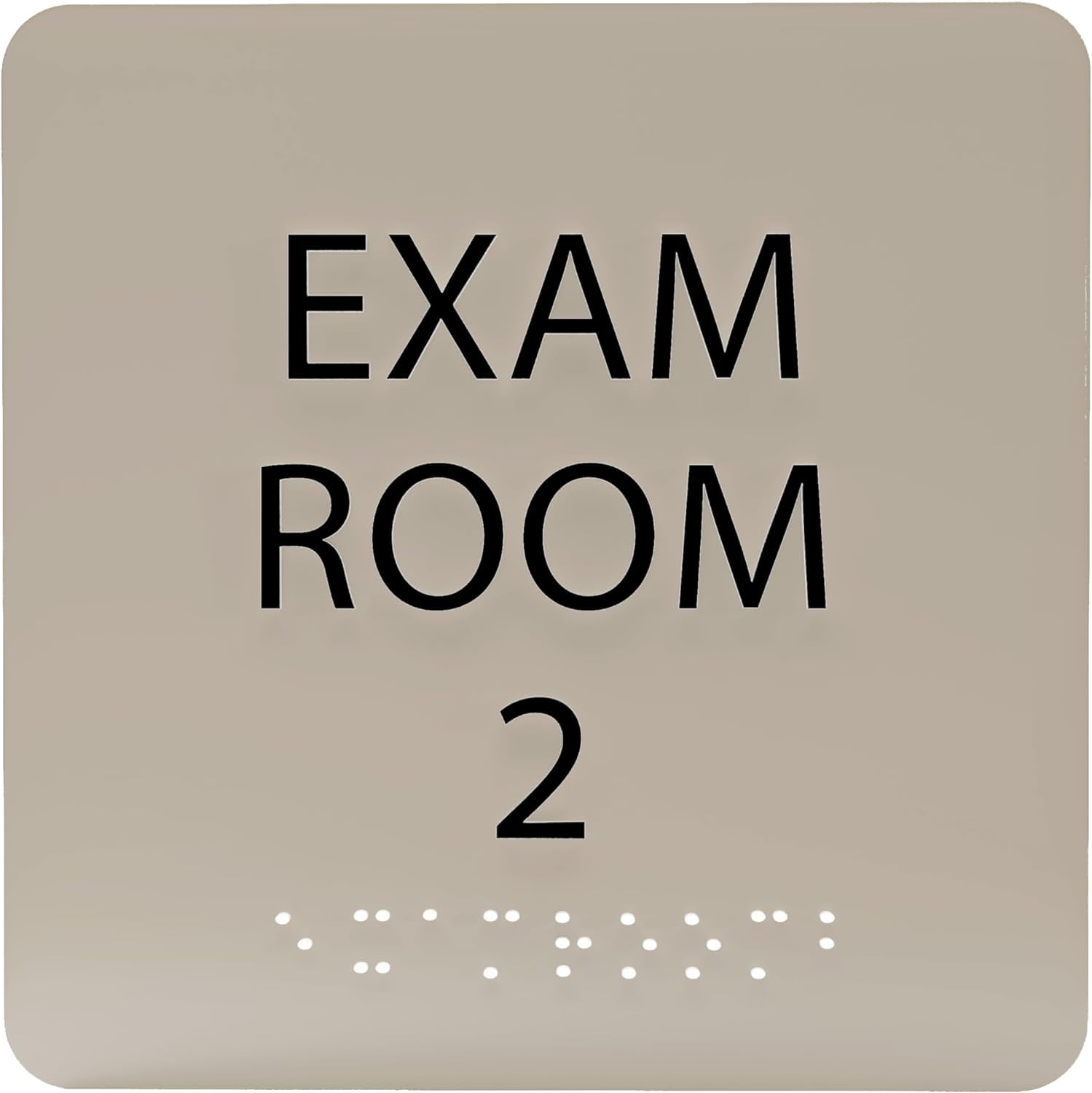 ADA CENTRAL SIGNS - 6" X6" Exam Room 2 Sign - ADA Compliant Tactile ...