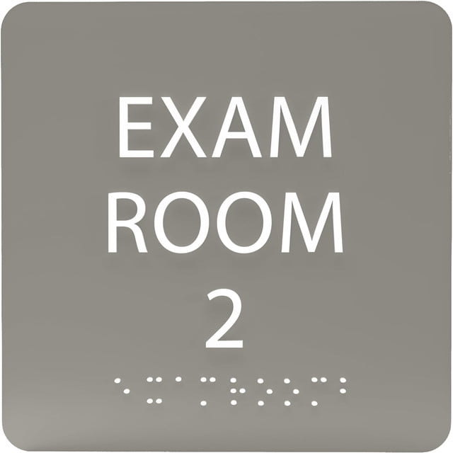 ADA CENTRAL SIGNS - 6" X6" Exam Room 2 Sign - ADA Compliant Tactile ...