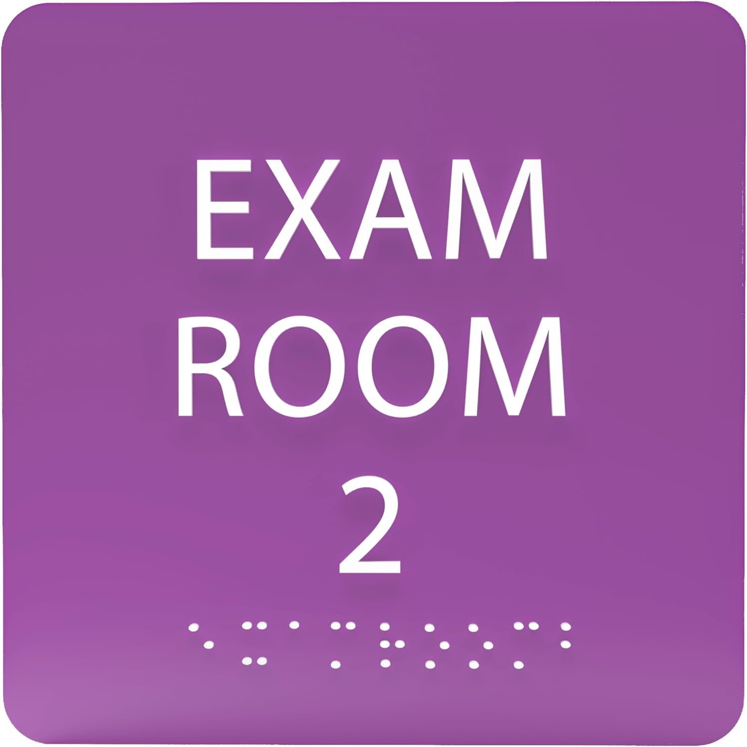 ADA CENTRAL SIGNS - 6" X6" Exam Room 2 Sign - ADA Compliant Tactile ...