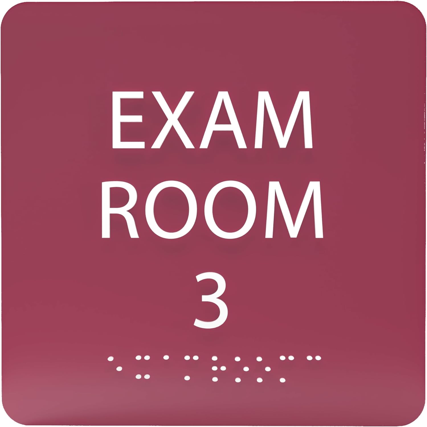 ADA CENTRAL SIGNS - 6" X6" Exam Room 3 Sign - ADA Compliant Tactile ...