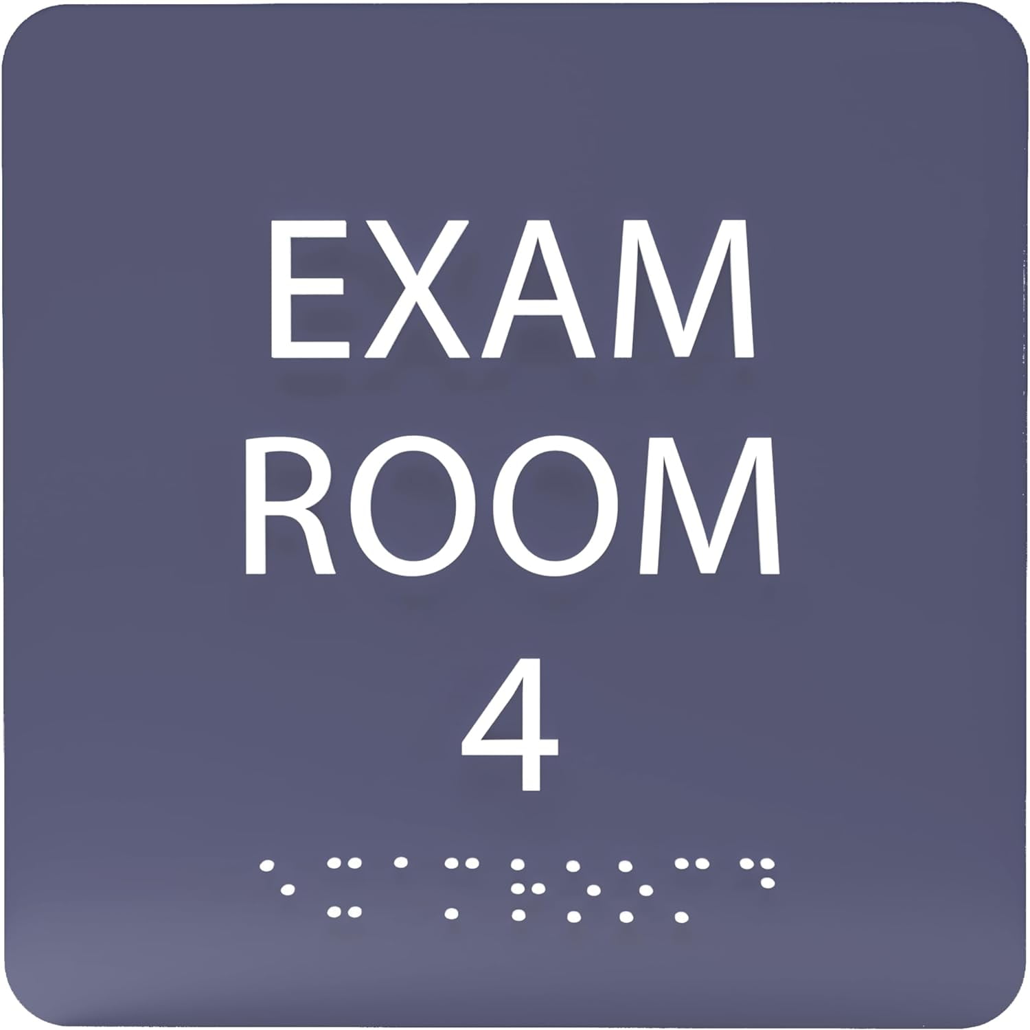 ADA CENTRAL SIGNS - 6" X6" Exam Room 4 Sign - ADA Compliant Tactile ...