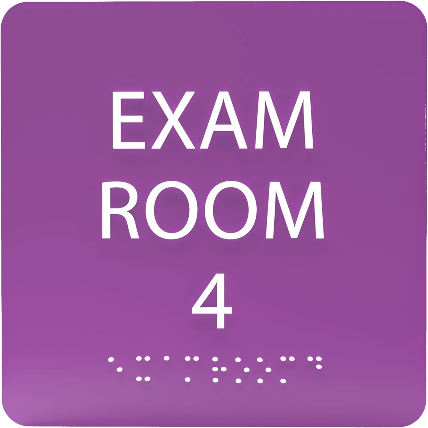 ADA CENTRAL SIGNS - 6" X6" Exam Room 4 Sign - ADA Compliant Tactile ...