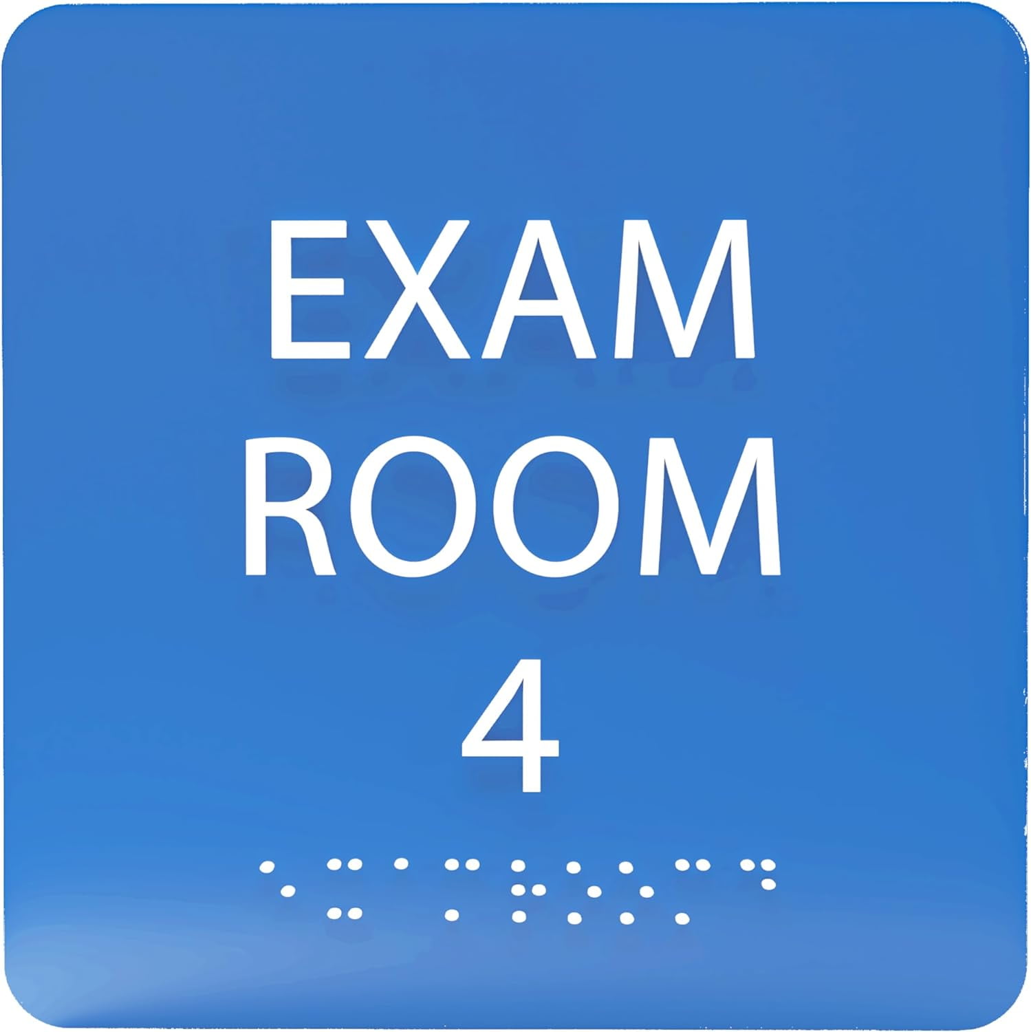 ADA CENTRAL SIGNS - 6" X6" Exam Room 4 Sign - ADA Compliant Tactile ...
