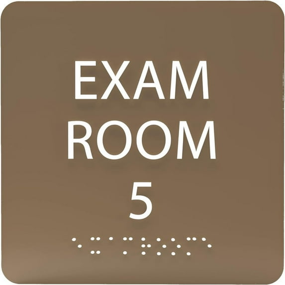 ADA CENTRAL SIGNS - 6" X6" Exam Room 5 Sign - ADA Compliant Tactile ...