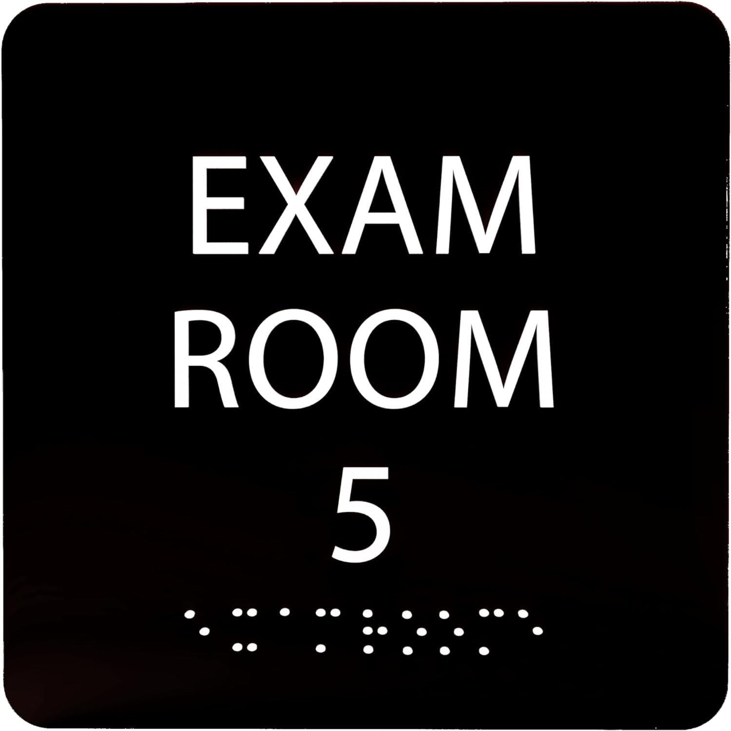 ADA CENTRAL SIGNS - 6" X6" Exam Room 5 Sign - ADA Compliant Tactile ...