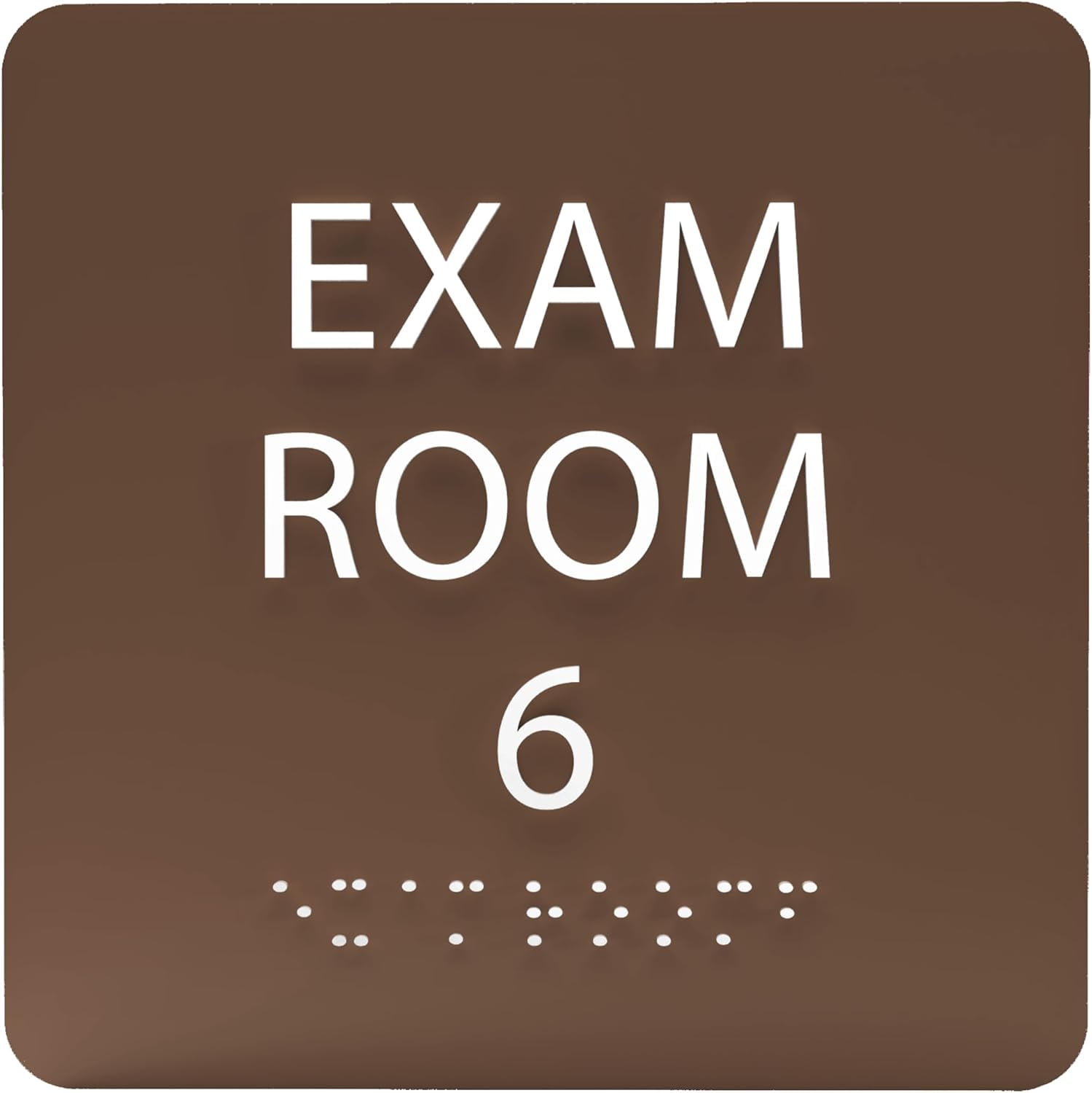 ADA CENTRAL SIGNS - 6" X6" Exam Room 6 Sign - ADA Compliant Tactile ...