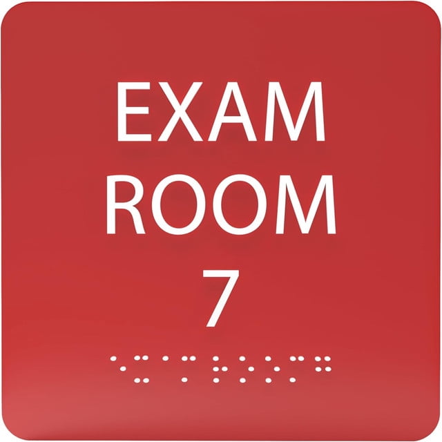 ADA CENTRAL SIGNS - 6" X6" Exam Room 7 Sign - ADA Compliant Tactile ...