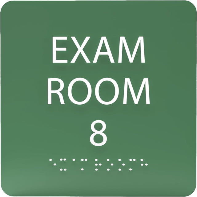 ADA CENTRAL SIGNS - 6" X6" Exam Room 8 Sign - ADA Compliant Tactile ...
