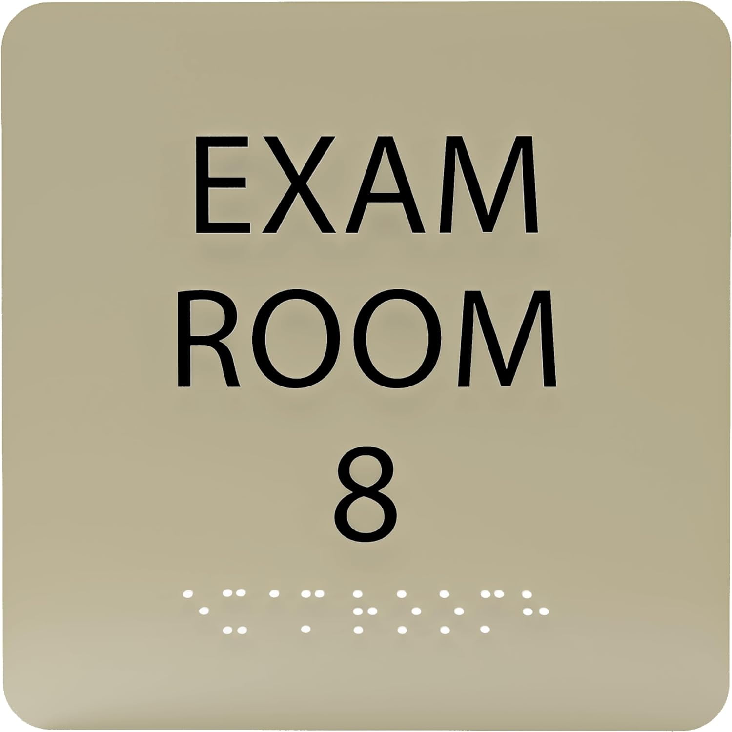 ADA CENTRAL SIGNS - 6" X6" Exam Room 8 Sign - ADA Compliant Tactile ...