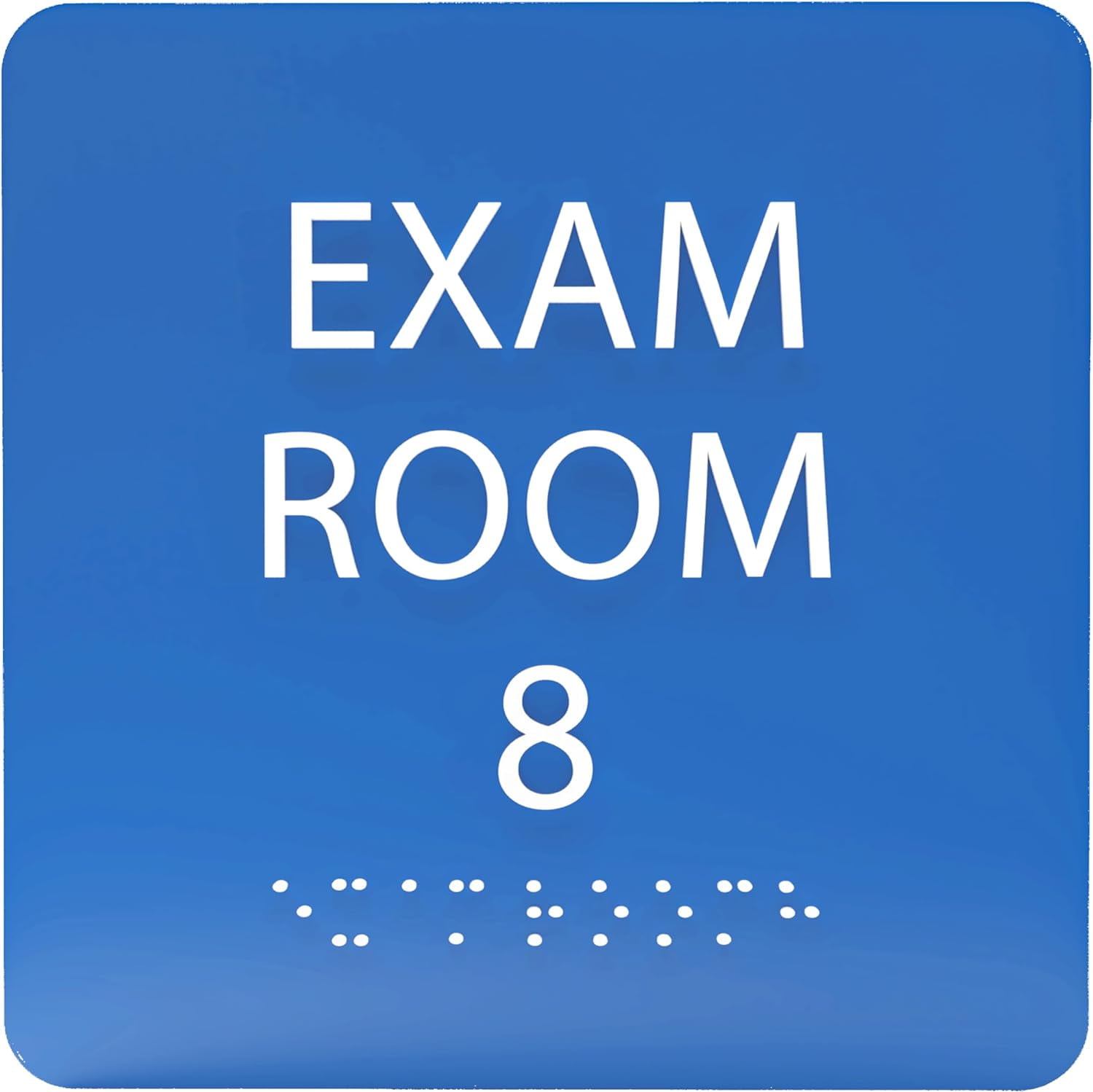 ADA CENTRAL SIGNS - 6" X6" Exam Room 8 Sign - ADA Compliant Tactile ...