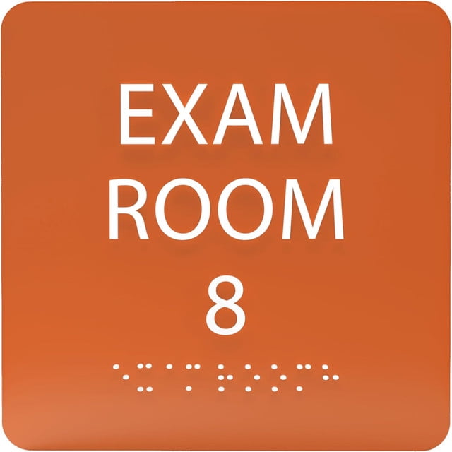 ADA CENTRAL SIGNS - 6" X6" Exam Room 8 Sign - ADA Compliant Tactile ...
