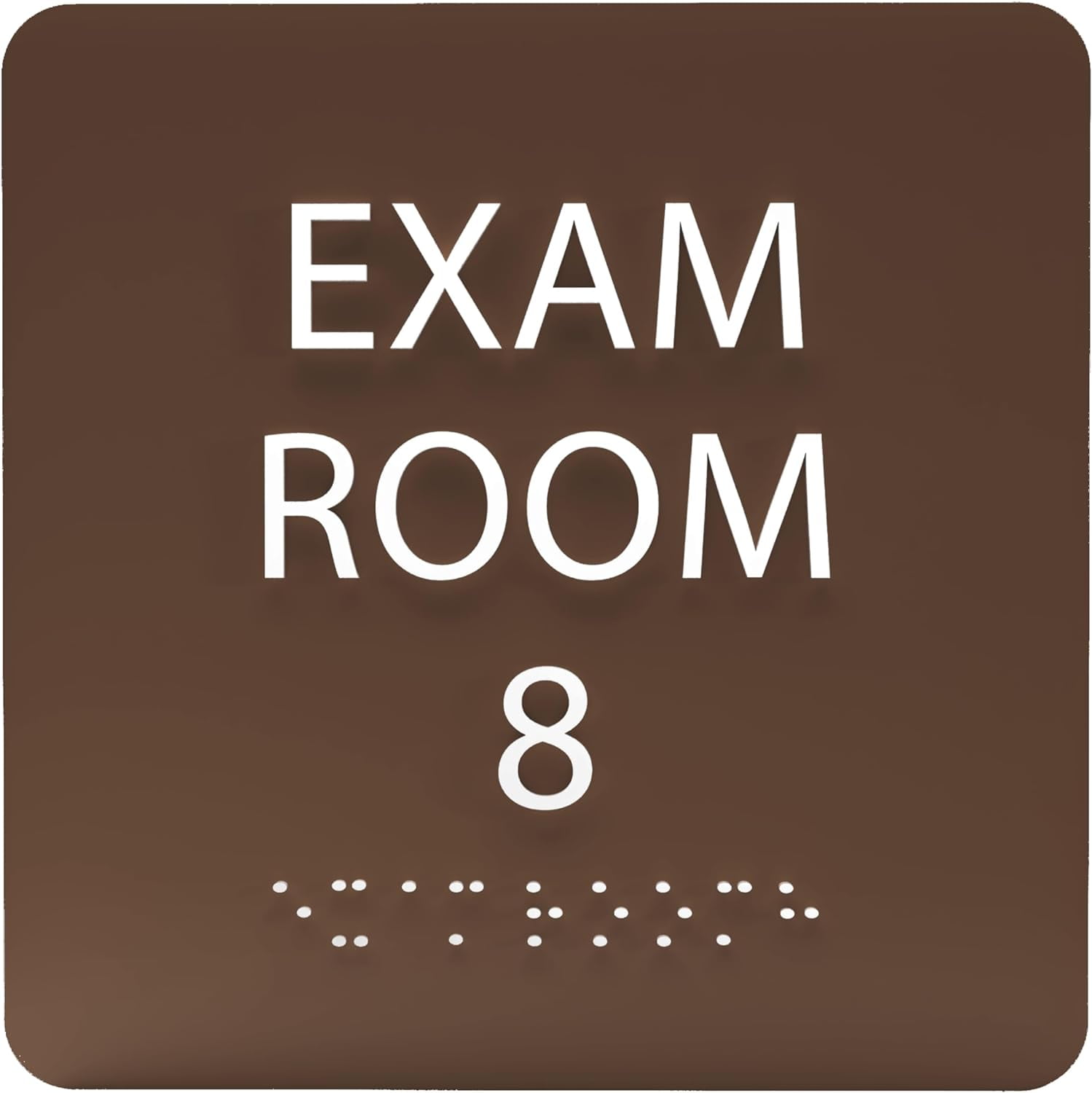 ADA CENTRAL SIGNS - 6" X6" Exam Room 8 Sign - ADA Compliant Tactile ...