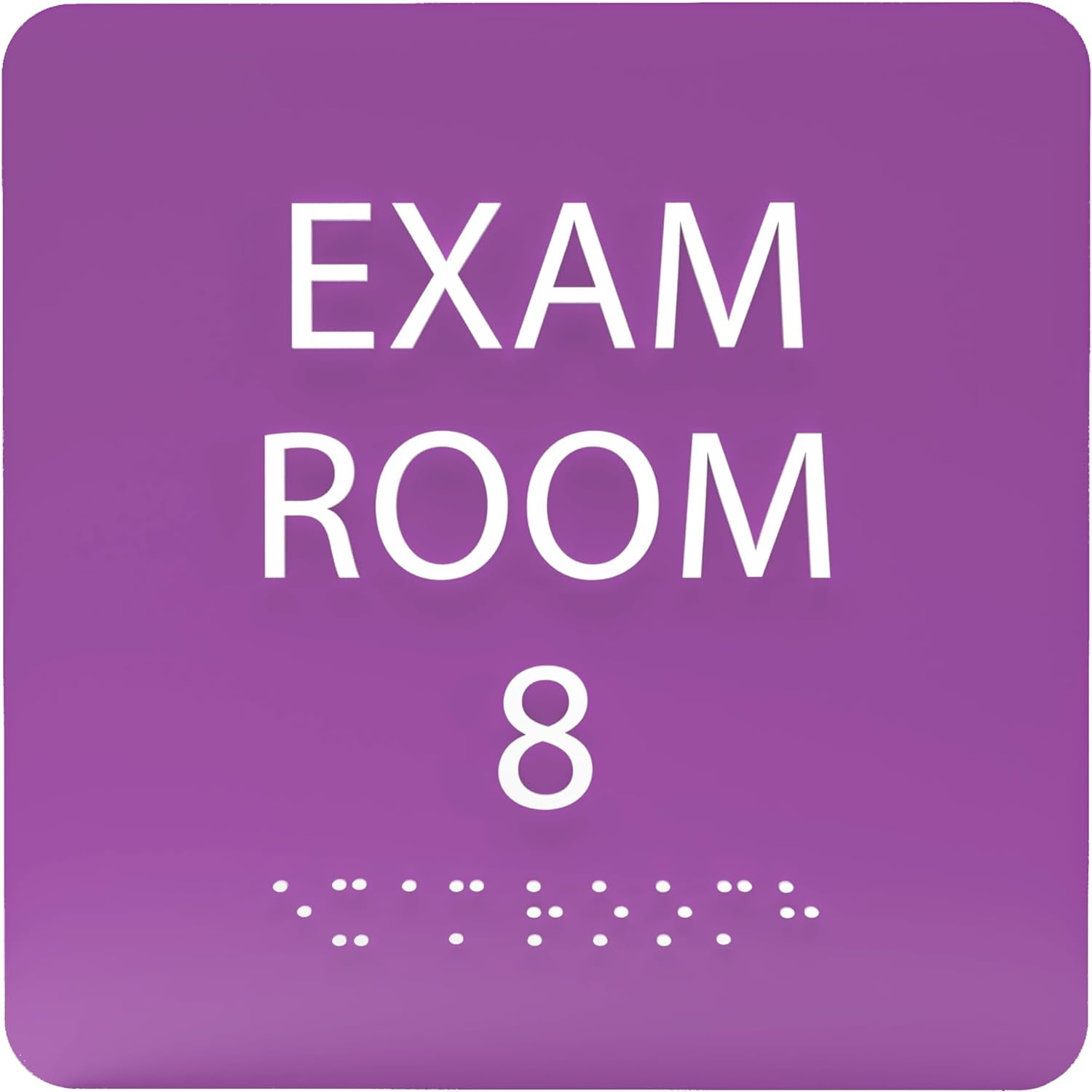 ADA CENTRAL SIGNS - 6" X6" Exam Room 8 Sign - ADA Compliant Tactile ...