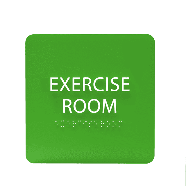 ADA CENTRAL SIGNS - 6" X6" Exercise Room Sign - ADA Compliant Tactile ...