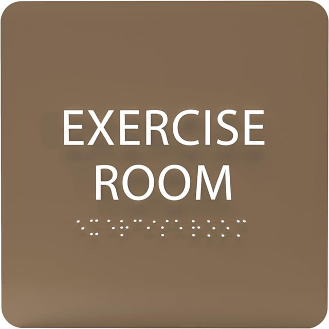 ADA CENTRAL SIGNS - 6" X6" Exercise Room Sign - ADA Compliant Tactile ...