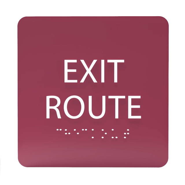 ADA CENTRAL SIGNS - 6" X6" Exit Route Sign - ADA Compliant Tactile ...