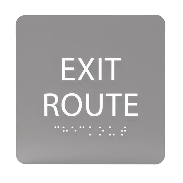 ADA CENTRAL SIGNS - 6" X6" Exit Route Sign - ADA Compliant Tactile ...