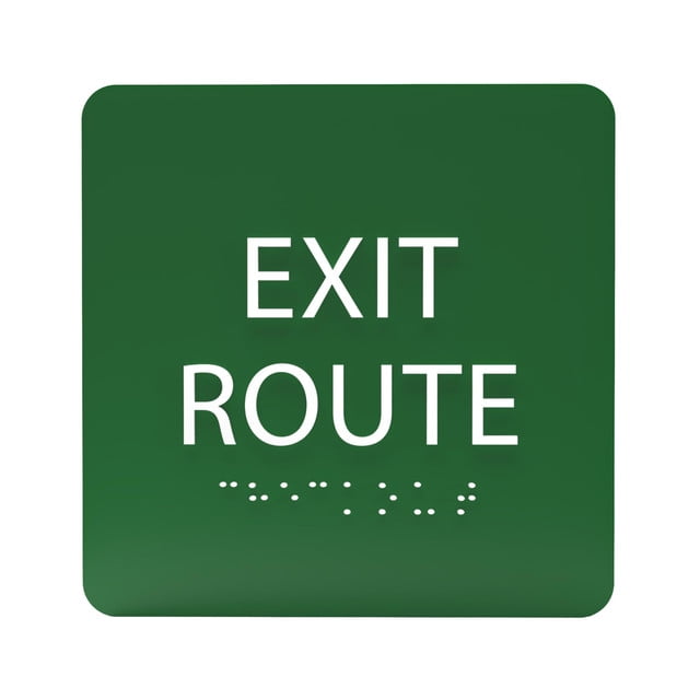 ADA CENTRAL SIGNS - 6" X6" Exit Route Sign - ADA Compliant Tactile ...