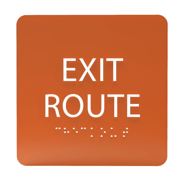 ADA CENTRAL SIGNS - 6" X6" Exit Route Sign - ADA Compliant Tactile ...