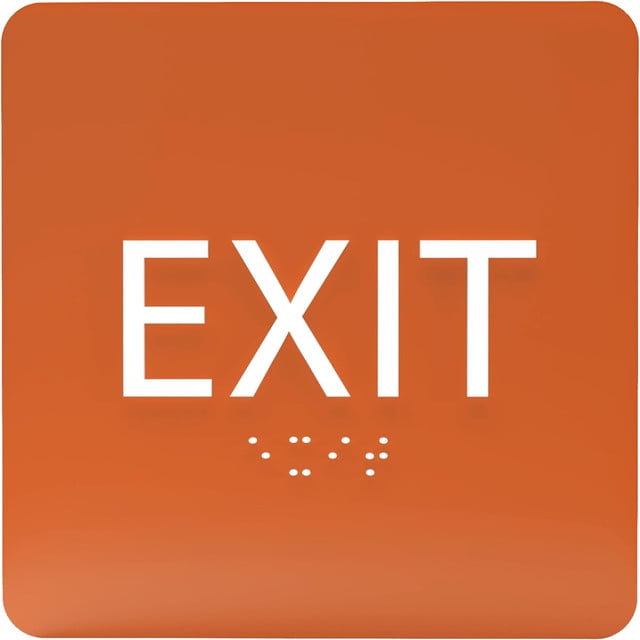 ADA CENTRAL SIGNS - 6" X6" Exit Sign - ADA Compliant Tactile Graphics ...