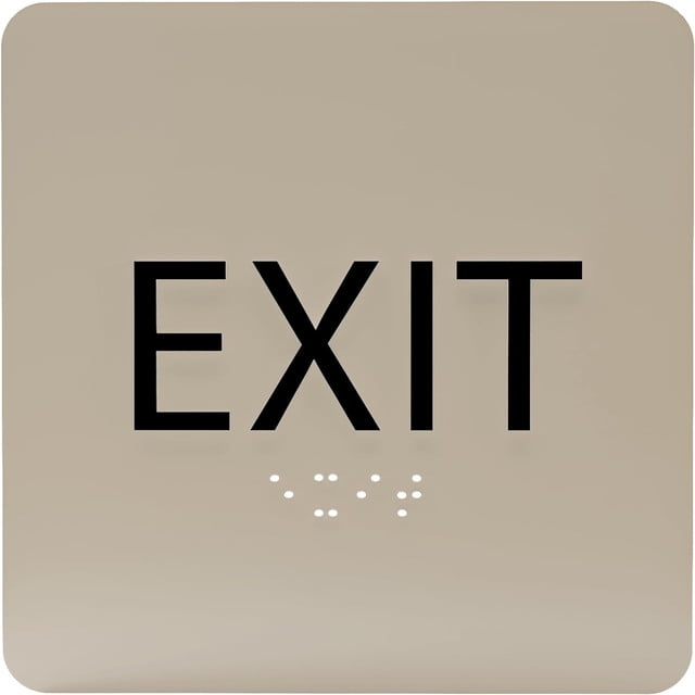 ADA CENTRAL SIGNS - 6" X6" Exit Sign - ADA Compliant Tactile Graphics ...