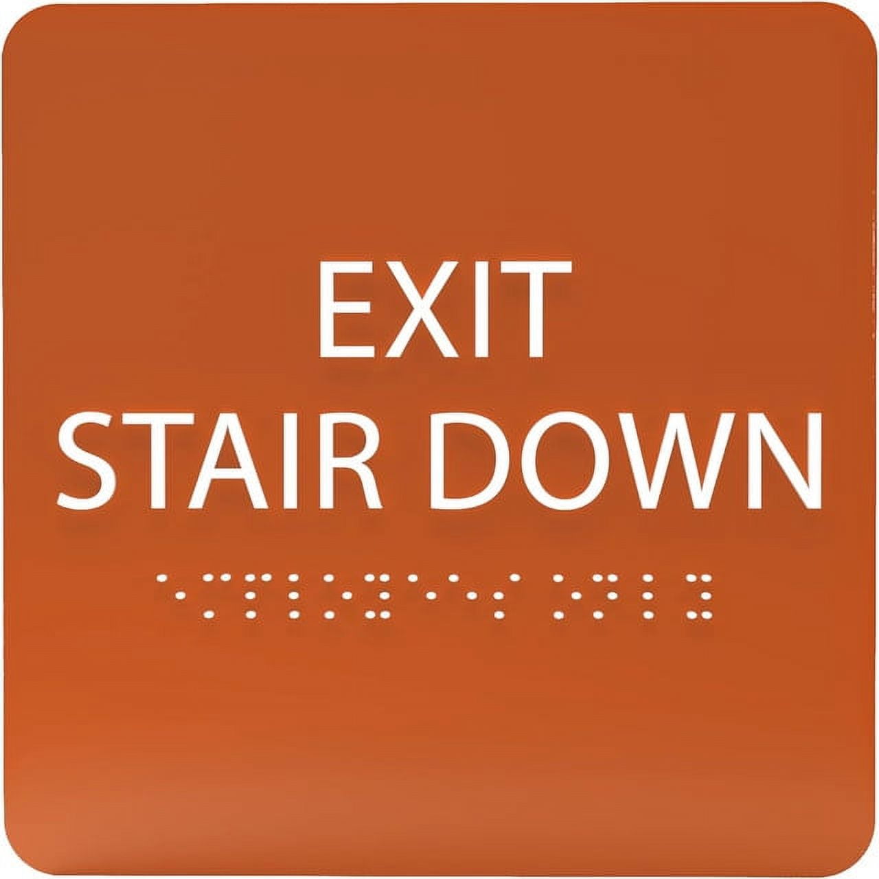 ADA CENTRAL SIGNS - 6" X6" Exit Stair Down Sign - ADA Compliant Tactile ...