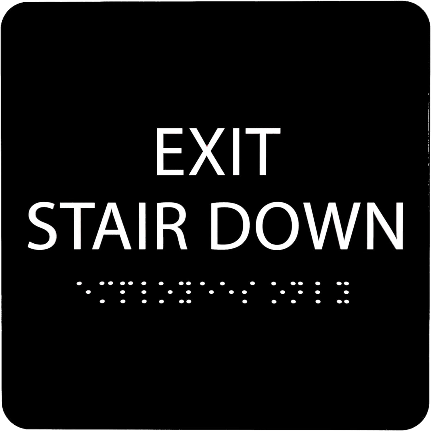 ADA CENTRAL SIGNS - 6" X6" Exit Stair Down Sign - ADA Compliant Tactile ...