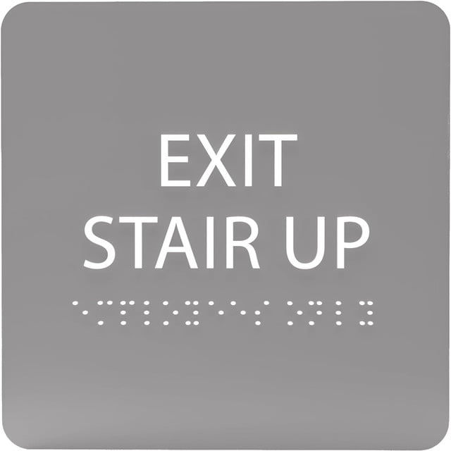 ADA CENTRAL SIGNS - 6" X6" Exit Stair Up Sign - ADA Compliant Tactile ...