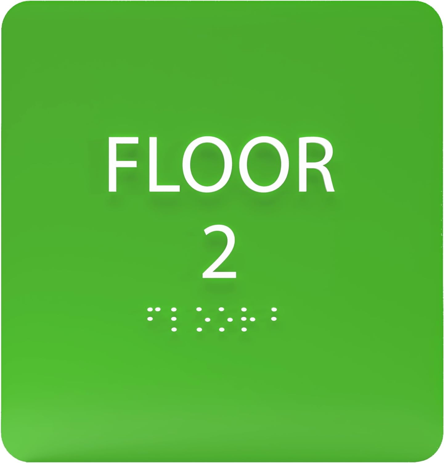 ADA CENTRAL SIGNS - 6" X6" Floor 2 Sign - ADA Compliant Tactile ...