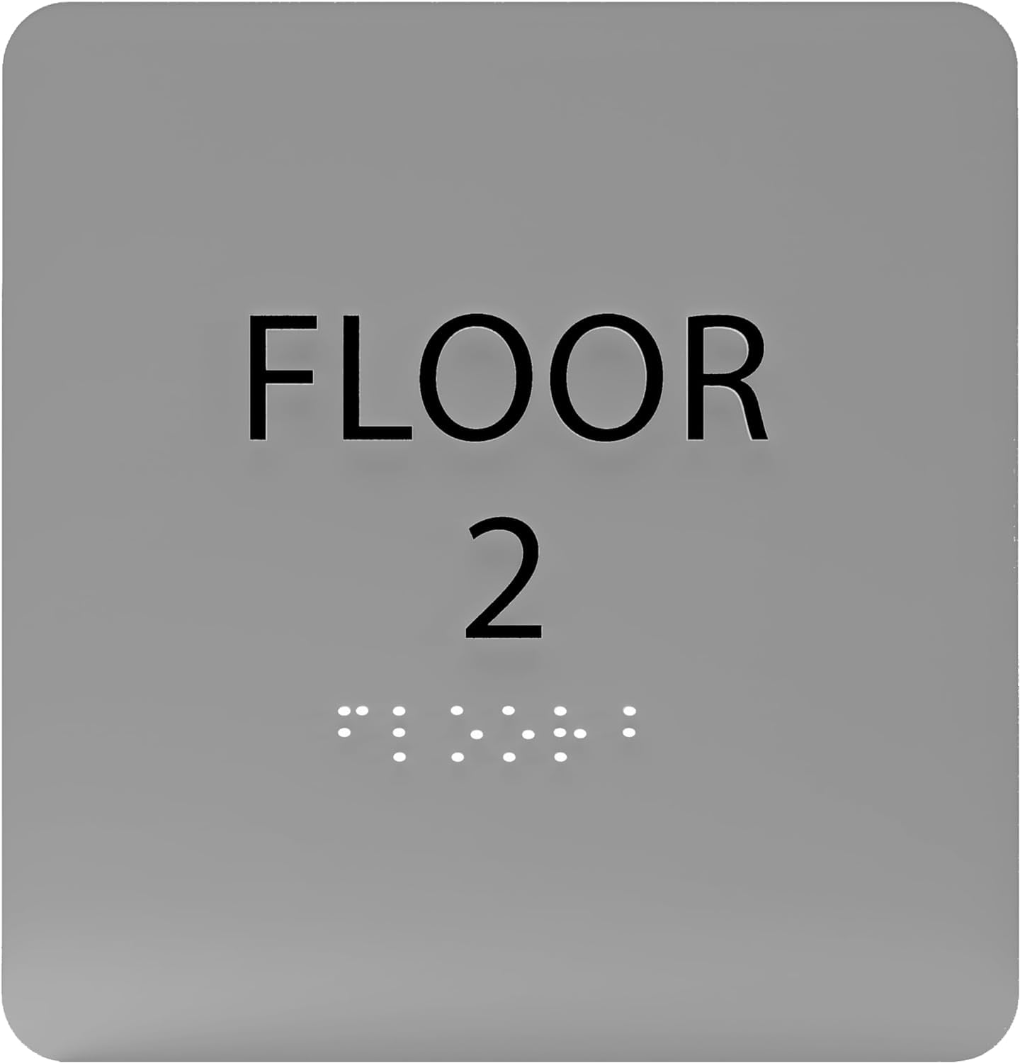 ADA CENTRAL SIGNS - 6" X6" Floor 2 Sign - ADA Compliant Tactile ...