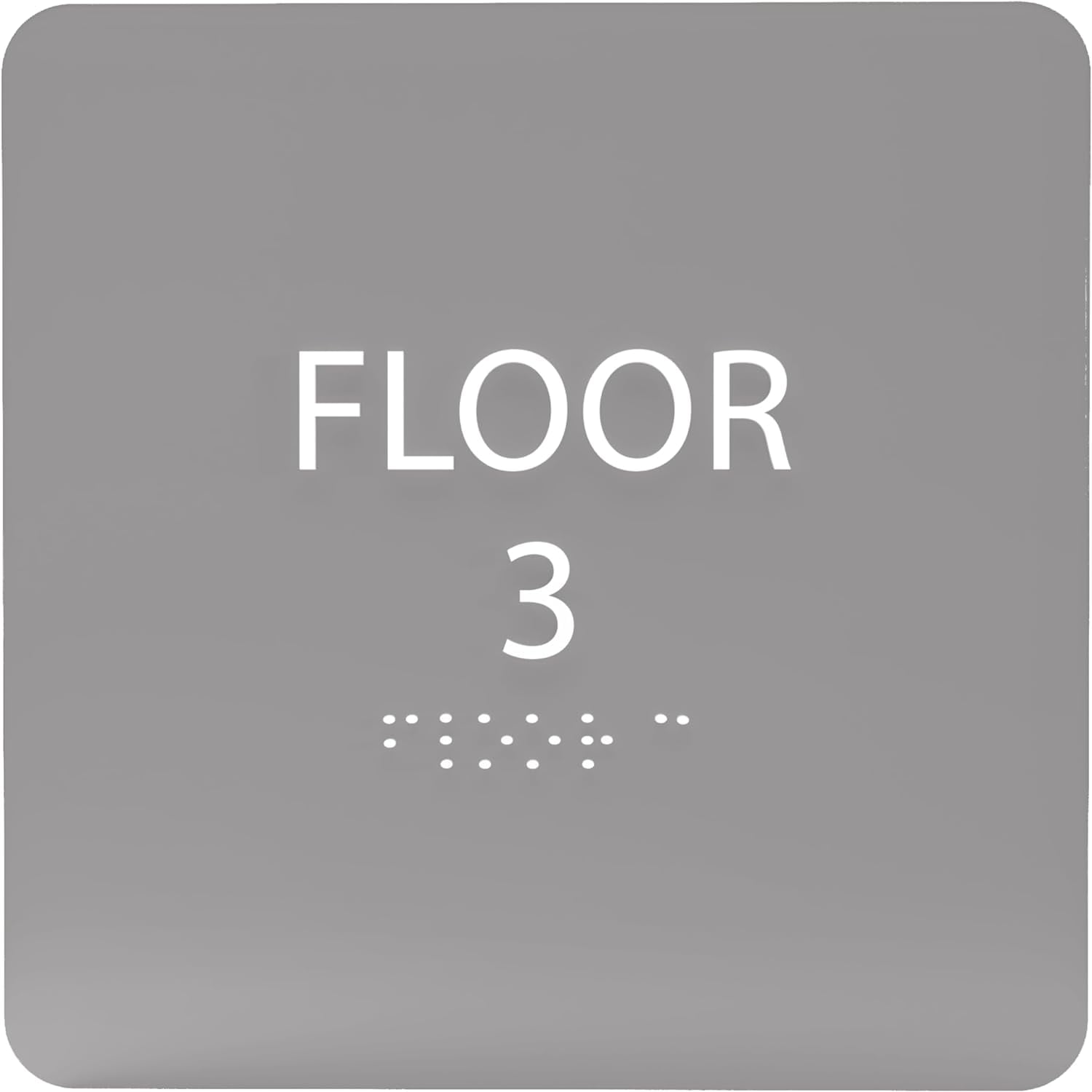ADA CENTRAL SIGNS - 6" X6" Floor 3 Sign - ADA Compliant Tactile ...