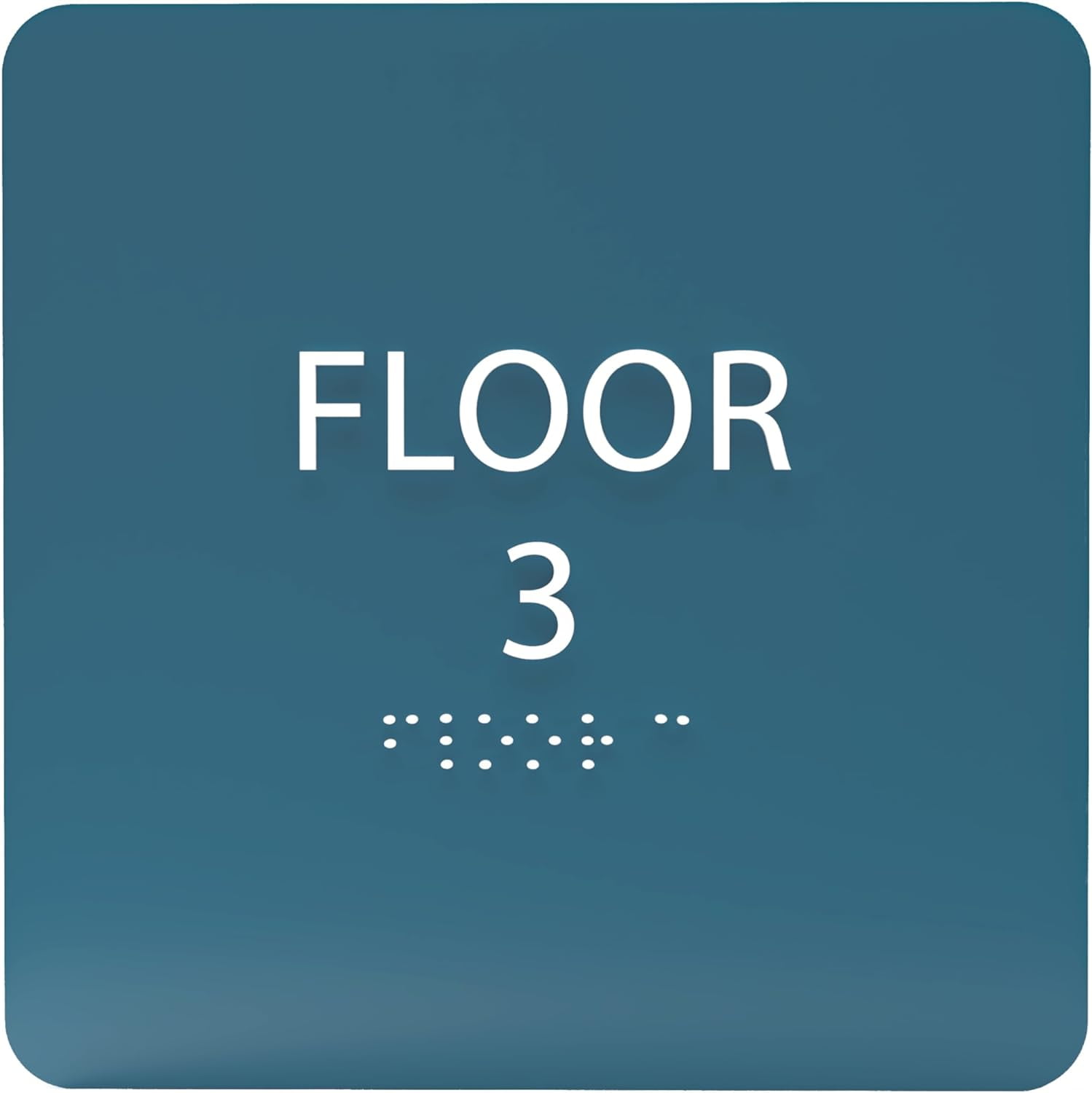 ADA CENTRAL SIGNS - 6" X6" Floor 3 Sign - ADA Compliant Tactile ...