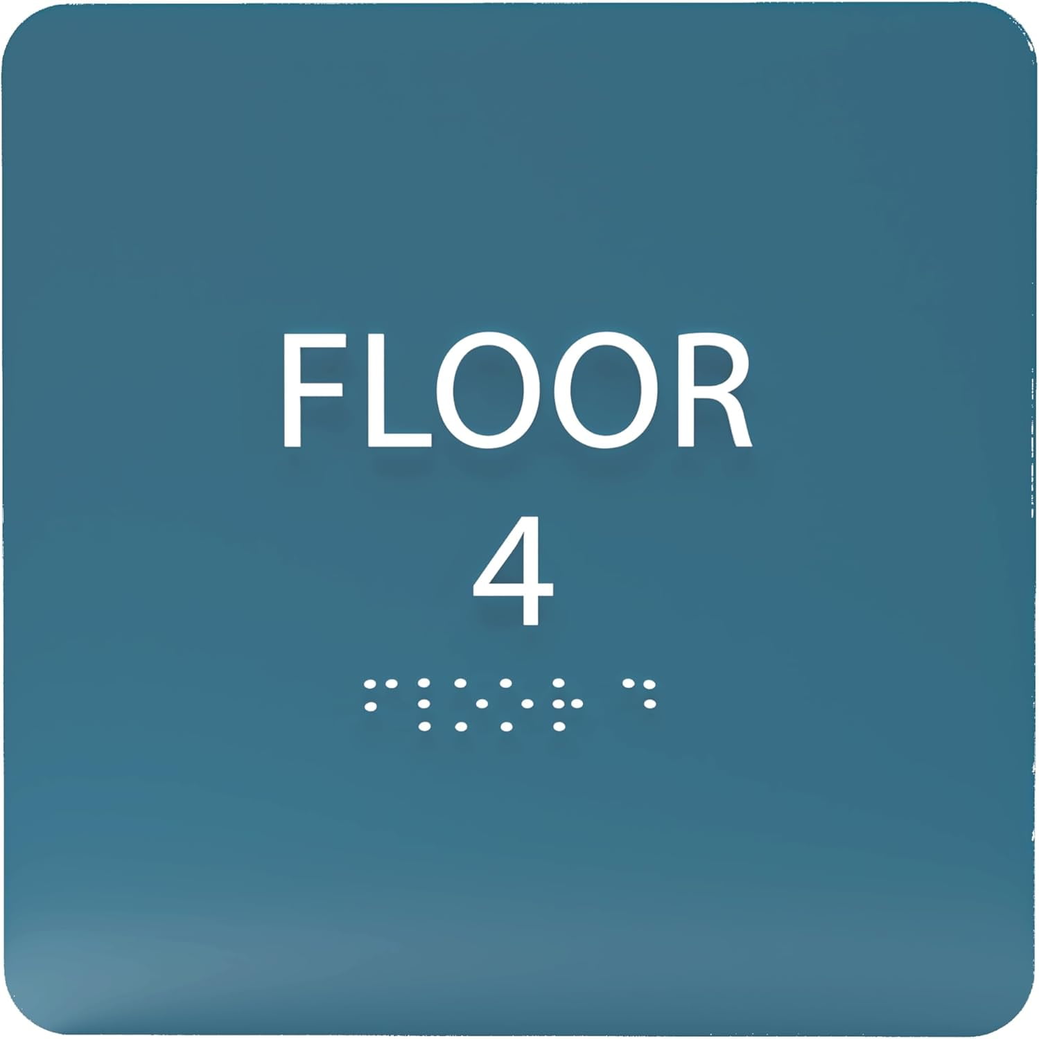 ADA CENTRAL SIGNS - 6" X6" Floor 4 Sign - ADA Compliant Tactile ...