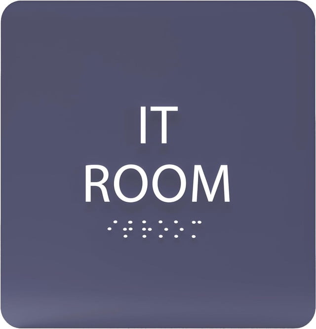 ADA CENTRAL SIGNS - 6" X6" IT Room Sign - ADA Compliant Tactile ...