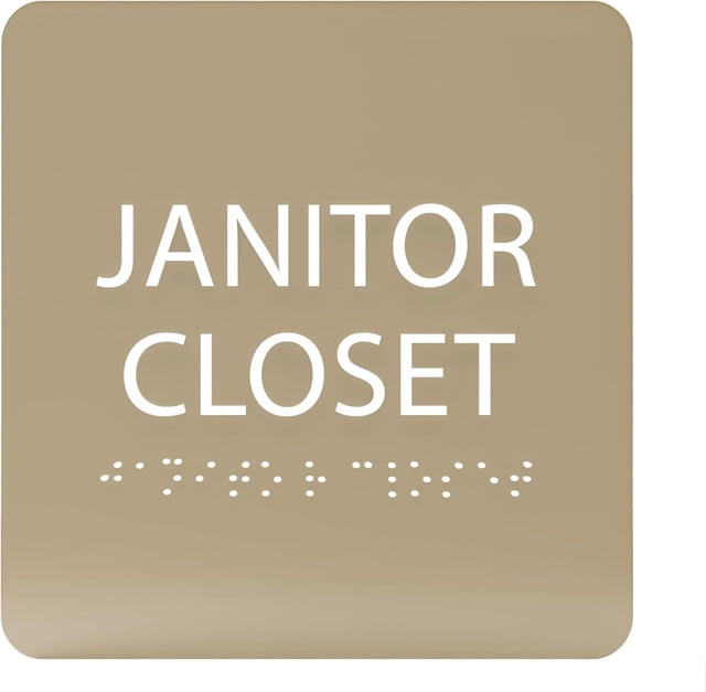 ADA CENTRAL SIGNS - 6" X6" Janitor Closet Sign - ADA Compliant Tactile ...