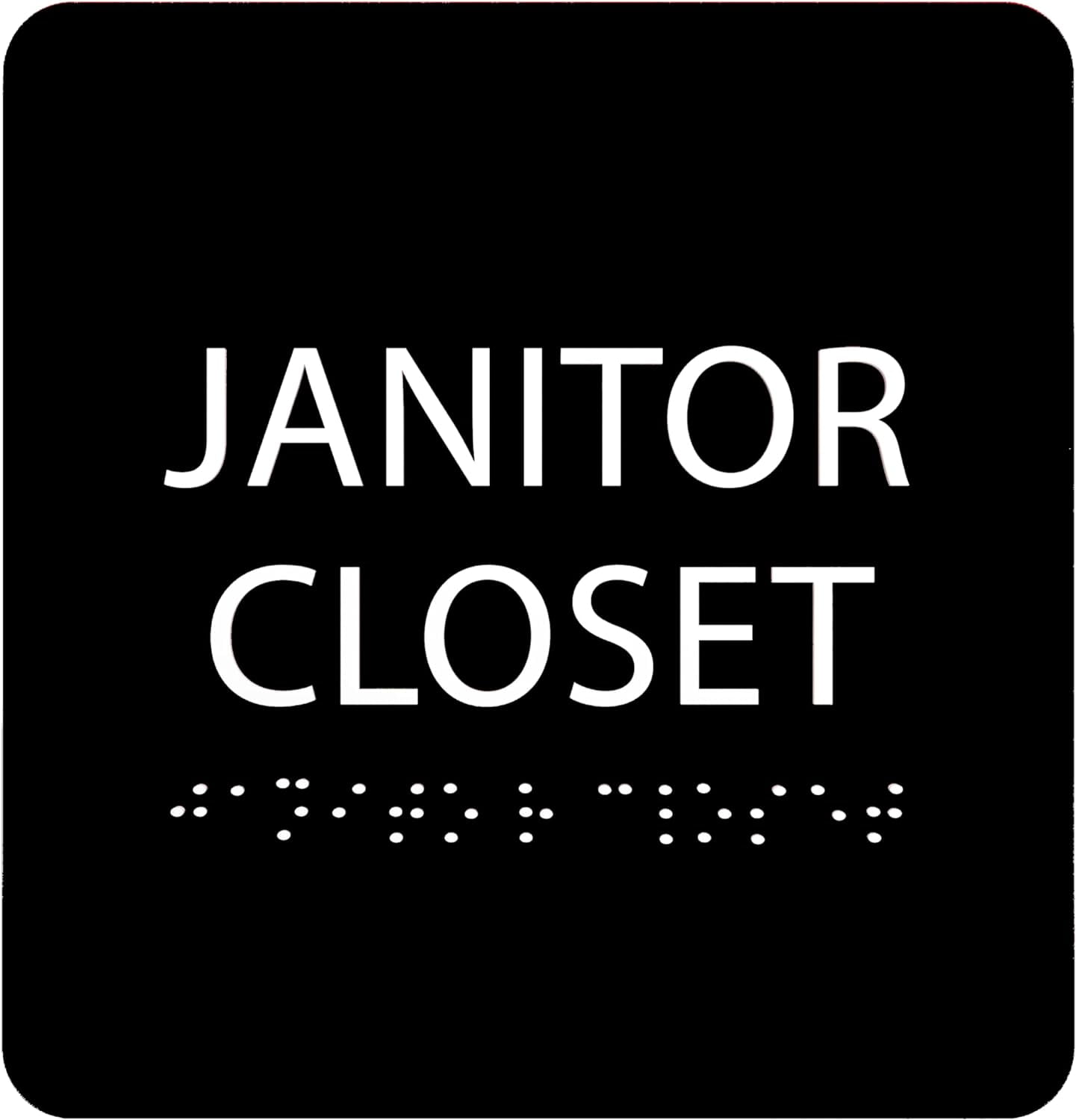 ADA CENTRAL SIGNS - 6" X6" Janitor Closet Sign - ADA Compliant Tactile ...
