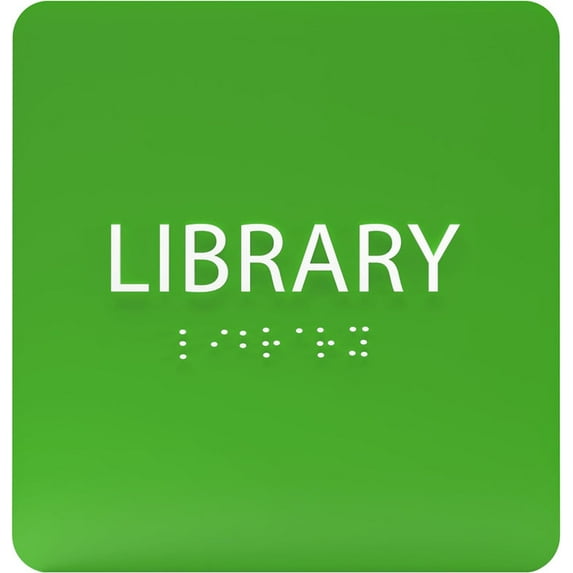 ADA CENTRAL SIGNS - 6" X6" Library Sign - ADA Compliant Tactile ...