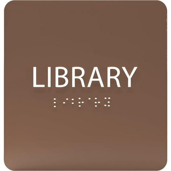 ADA CENTRAL SIGNS - 6" X6" Library Sign - ADA Compliant Tactile ...