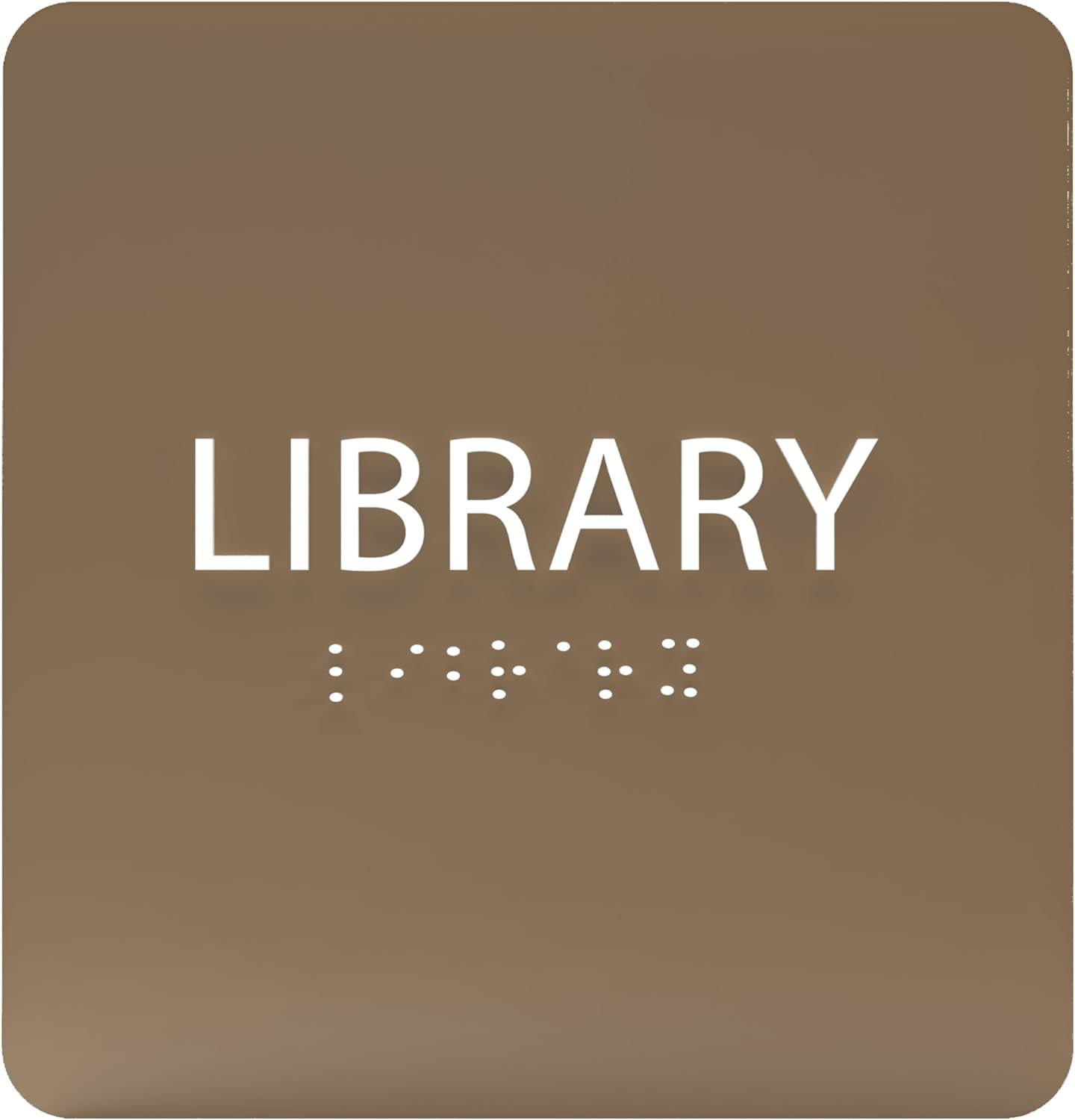 ADA CENTRAL SIGNS - 6" X6" Library Sign - ADA Compliant Tactile ...