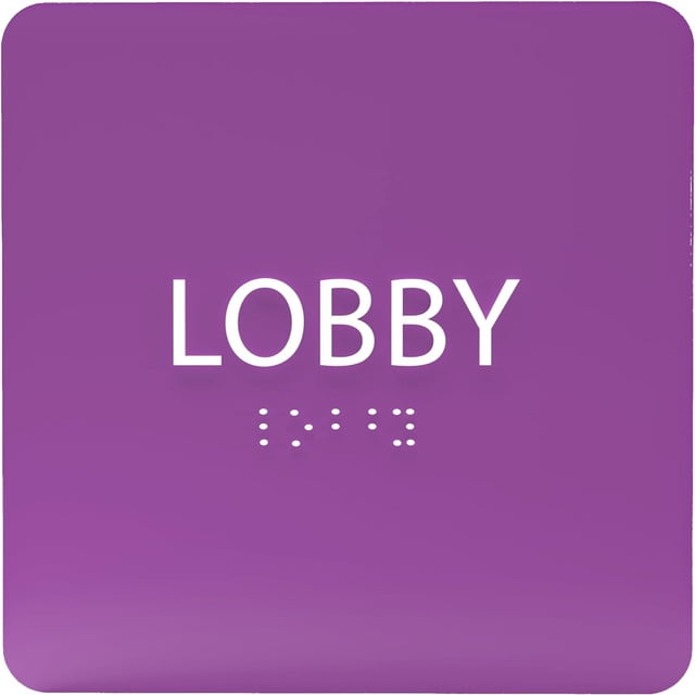 ADA CENTRAL SIGNS - 6" X6" Lobby Sign - ADA Compliant Tactile Graphics ...