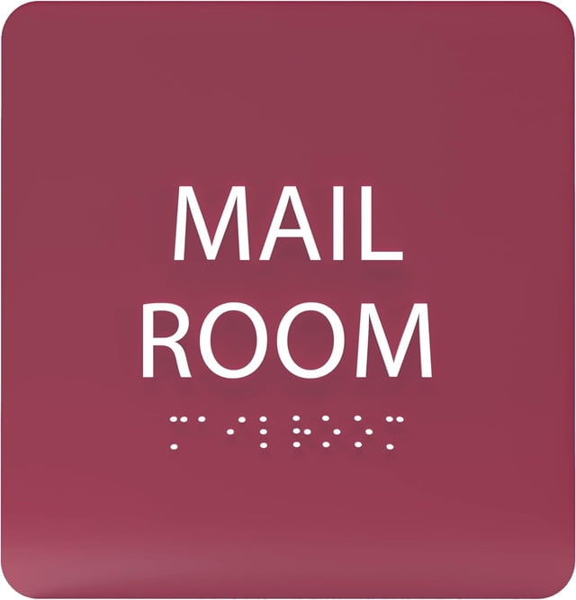 ADA CENTRAL SIGNS - 6" X6" Mail Room Sign - ADA Compliant Tactile ...