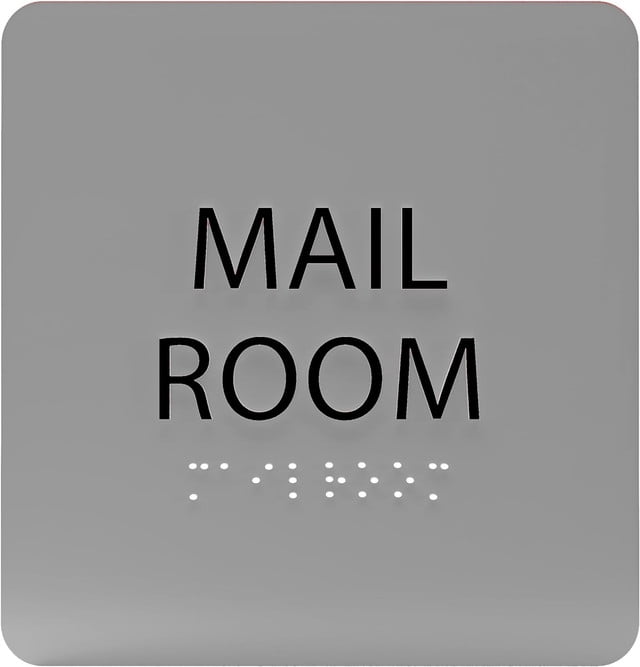 ADA CENTRAL SIGNS - 6" X6" Mail Room Sign - ADA Compliant Tactile ...