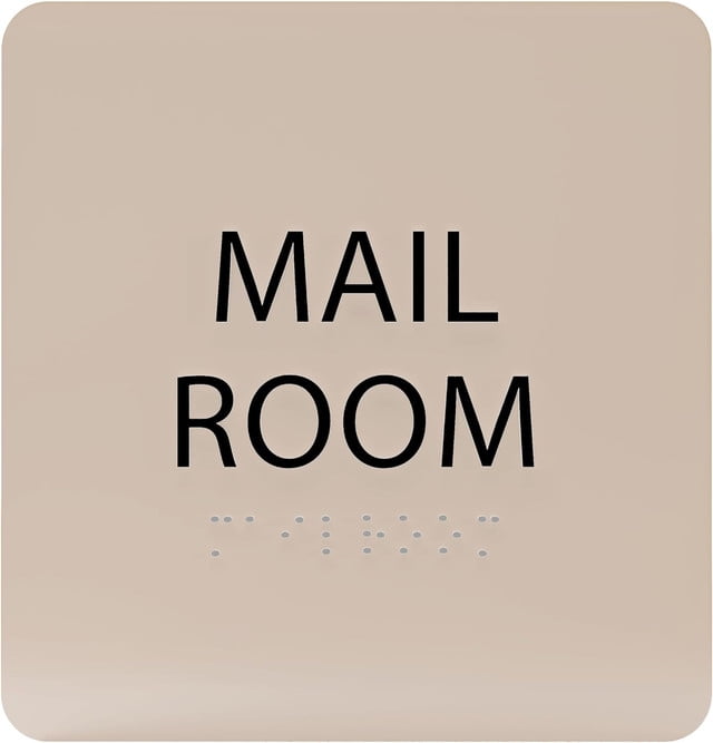 ADA CENTRAL SIGNS - 6" X6" Mail Room Sign - ADA Compliant Tactile ...